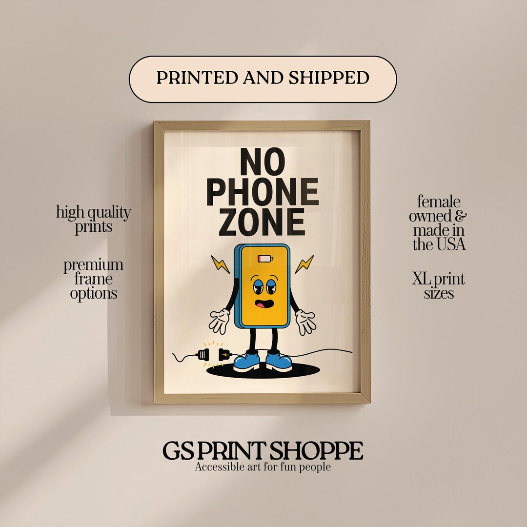 No Phone Zone Art Print: Kids Room Playroom Wall Decor - Etsy