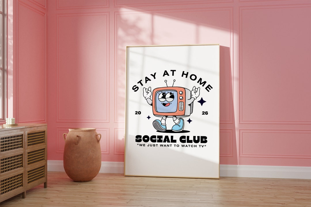 Introvert Poster - Retro Cartoon Print for Bedroom Decor | Trendy Wall ...