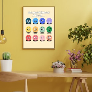 Emotions Wall Art, Retro Quote, Digital Prints, Wall Art, Digital ...