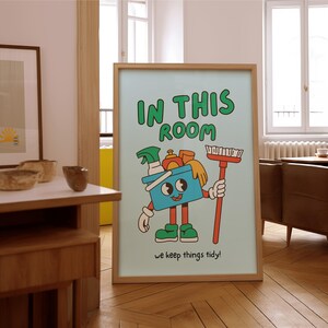 Clean up Cartoon Art Print: Trendy Kids Room Decor (digital Download ...