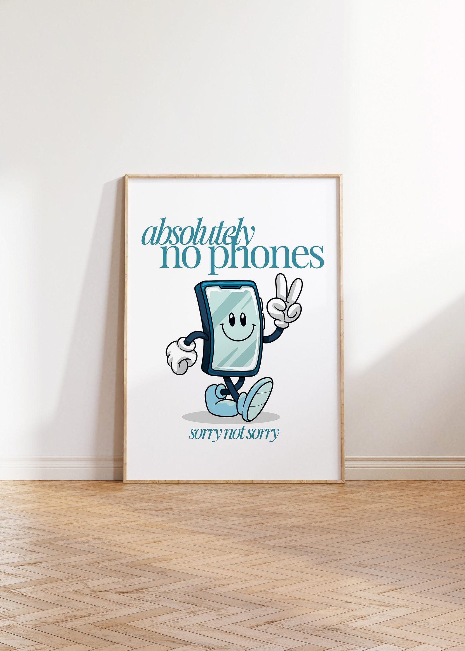 No Phones Classroom Poster: Cartoon Mascot Art, Digital Download - Etsy