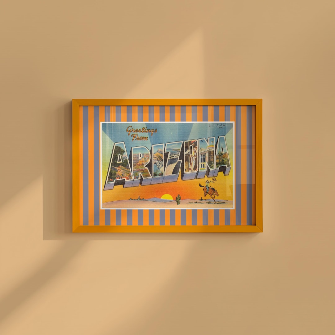 Retro Arizona Postcard Art Print (digital Download) - Etsy