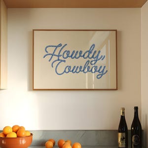 Howdy Poster Western Wall Art Minimalist Print Southern Home Decor Wild ...