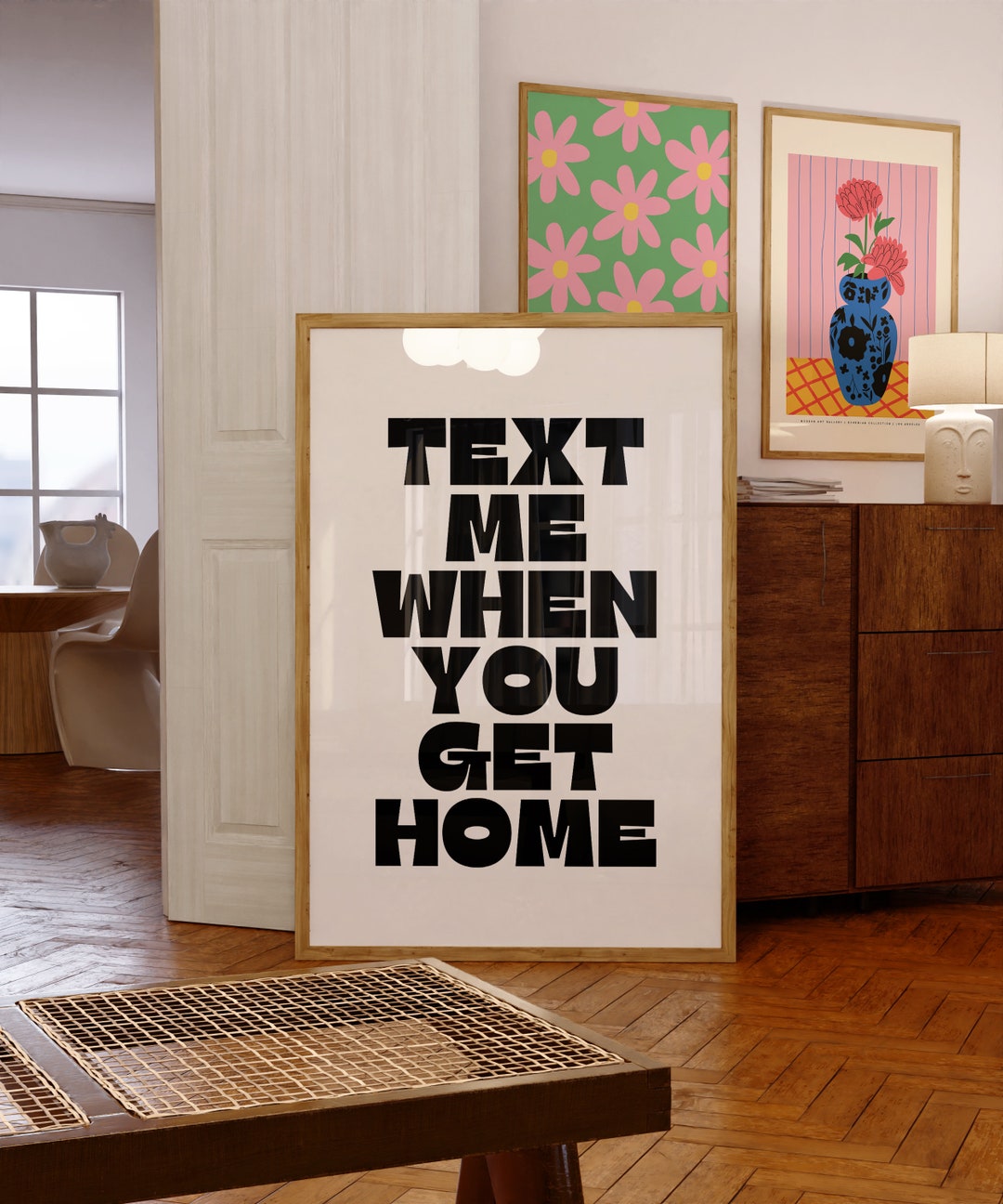 Quote Wall Print Text Me When You Get Home Digital Download - Etsy