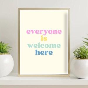 Everyone is Welcome-digital Download-wall Print-retro-downloadable ...