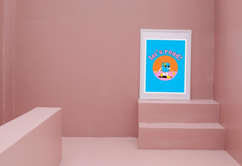 Let's Read Poster Reading Decor Digital Prints - Etsy
