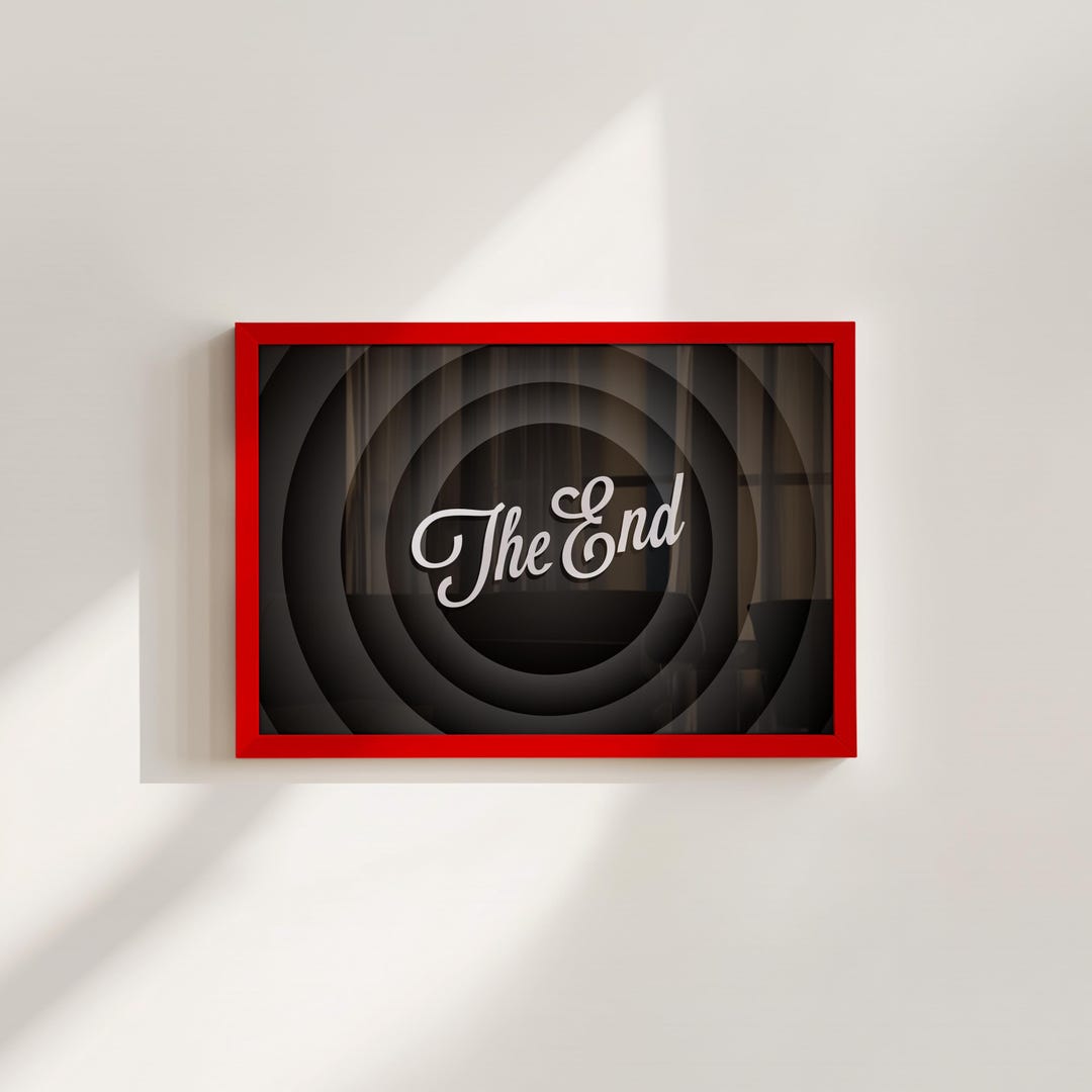 Retro Movie 'the End' Poster: Black and White Wall Art (digital ...