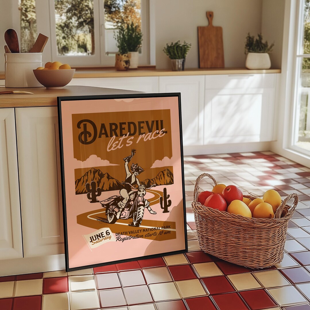 Daredevil Art,large Wall Art,pink Wall Print,retro Cartoon Art,living ...