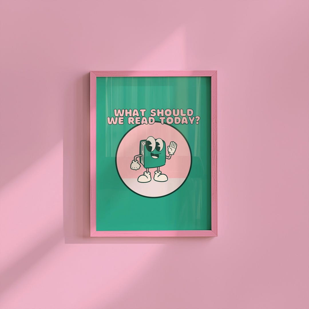 What Book Should We Read Today Print: Fun Green Classroom Art - Etsy