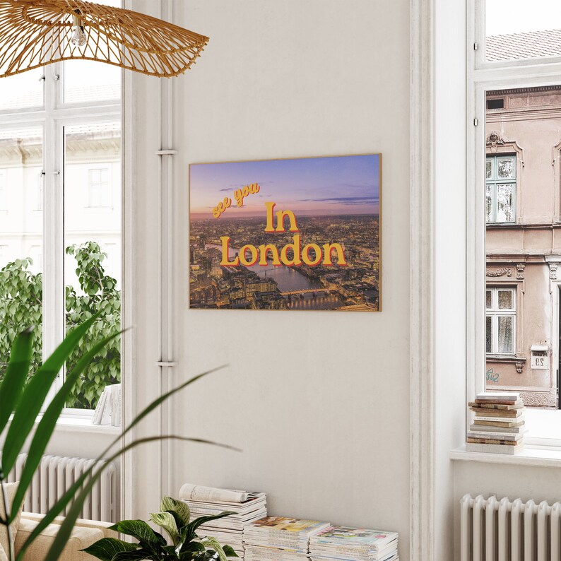 Retro London Skyline Art Print: Trendy Travel Poster (digital Download ...