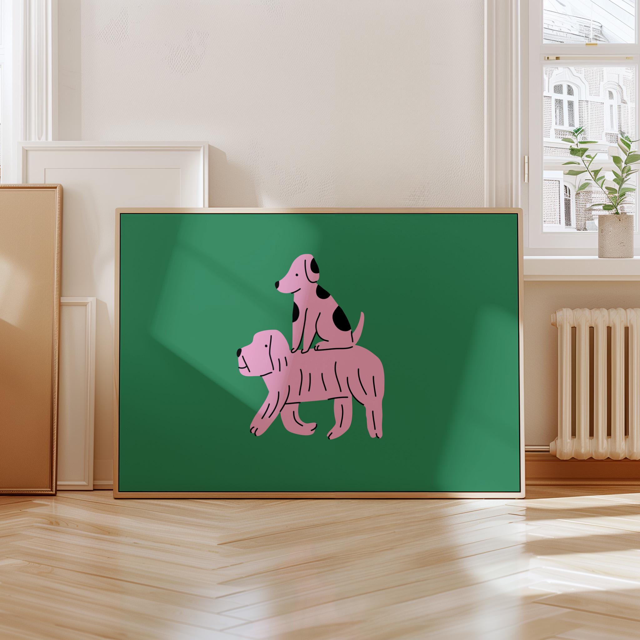 Pink and Green Dog Art Print: Modern Pop Art (digital Download) - Etsy