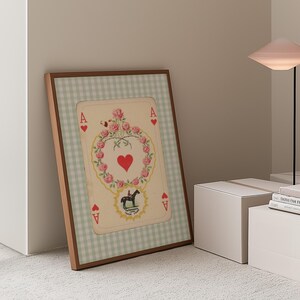 Vintage Playing Card Poster, Whimsical Playing Card, Retro Art Wall ...