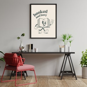 Classroom Art Decor-book Wall Art-retro-poster Print-booked and Busy ...