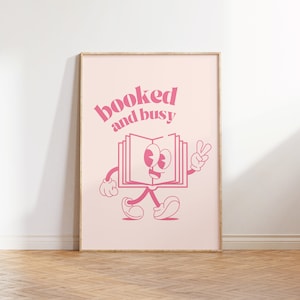 Booked and Busy, Retro Quote, Digital Prints Art, Downloadable Art ...
