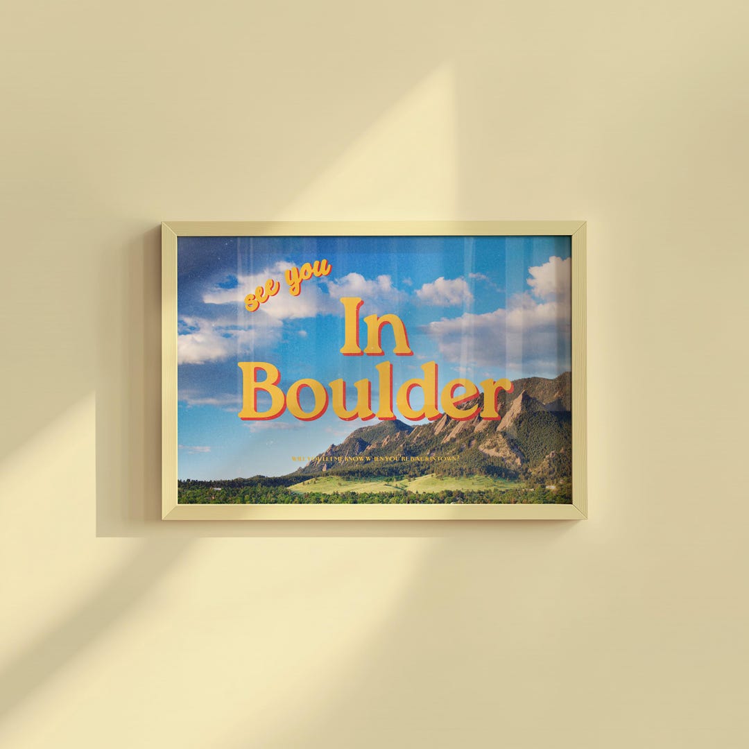 Boulder Colorado Art Print: CU Buffs, Mountain Landscape (digital ...