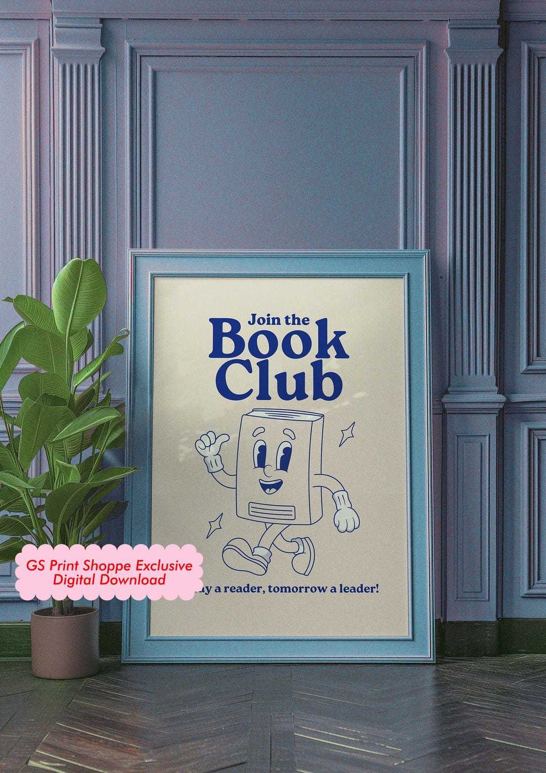 Reading Poster, Classroom Wall Decor, Digital Download, Book Club Art ...