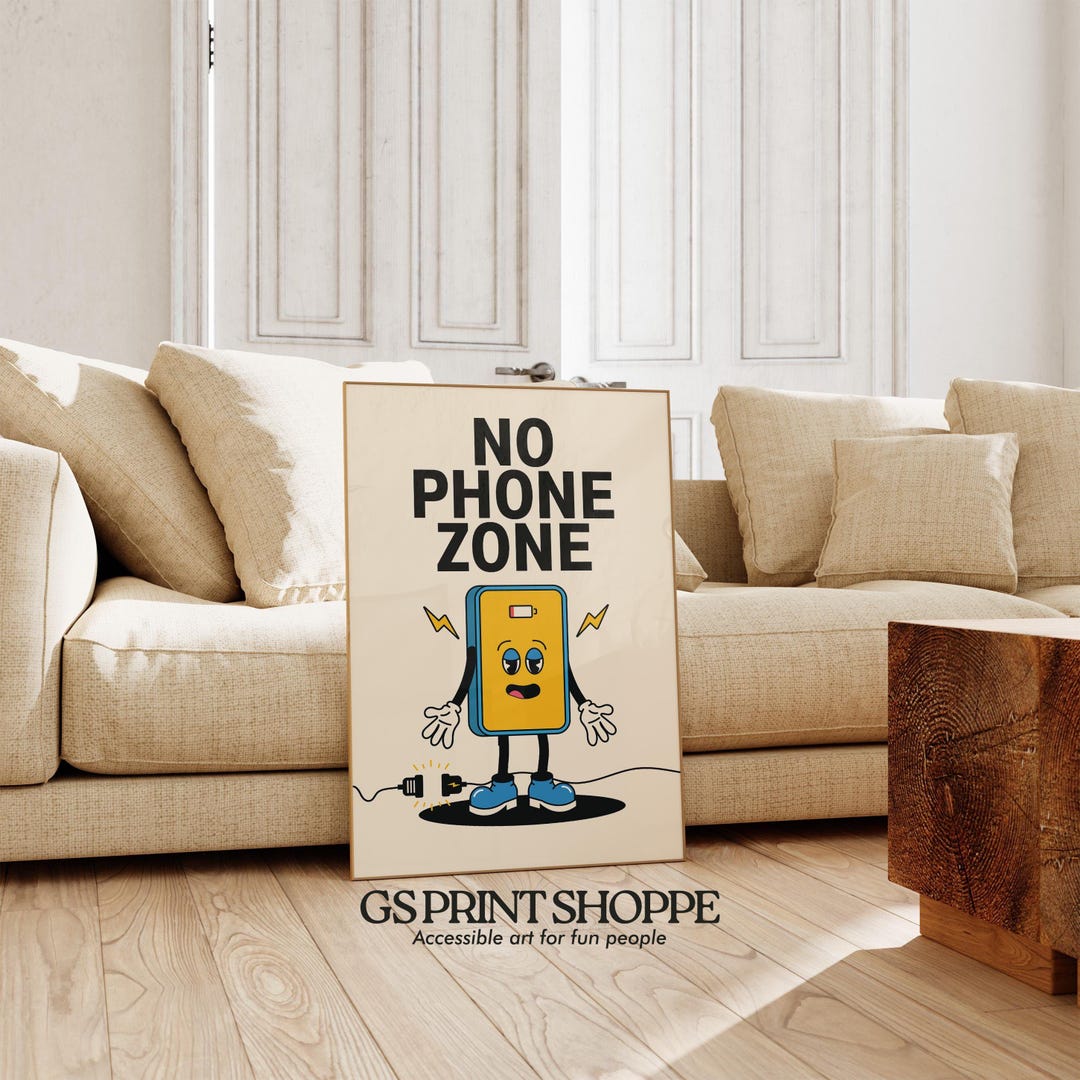 No Phone Zone Physical Poster, Kids and Classroom Poster, Kids Art ...