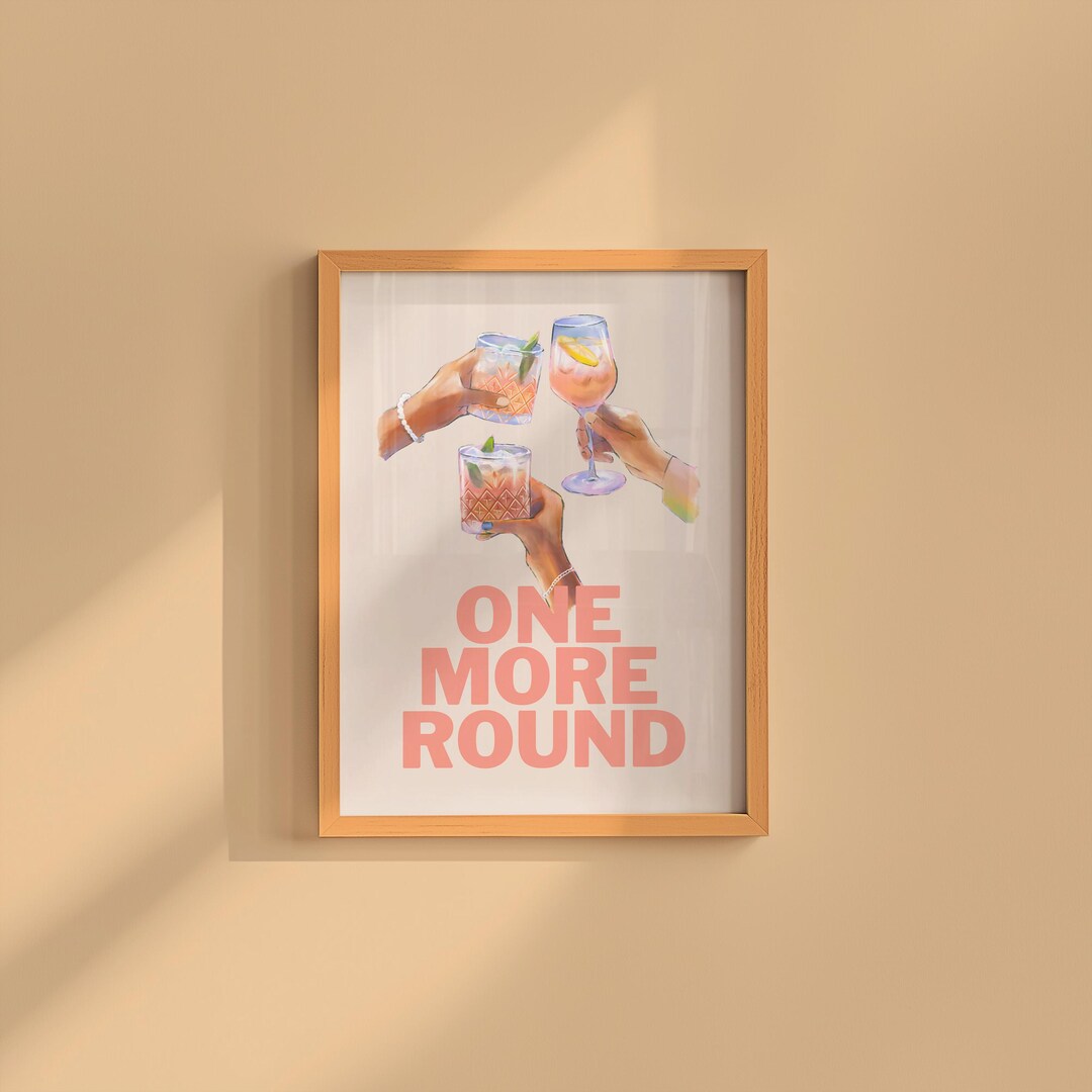 One More Round-digital Download-martini Art-retro Print-cheers Art ...
