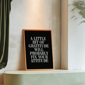 Quote Wall Posters, Gratitude Wall Art, Empowerment Art, Retro Decor ...