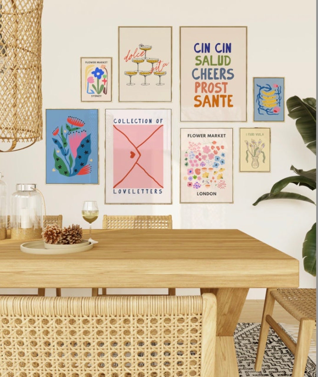 Gallery Wall Set, Bar Cart Posters, Printable Wall Art, Trendy Gallery ...