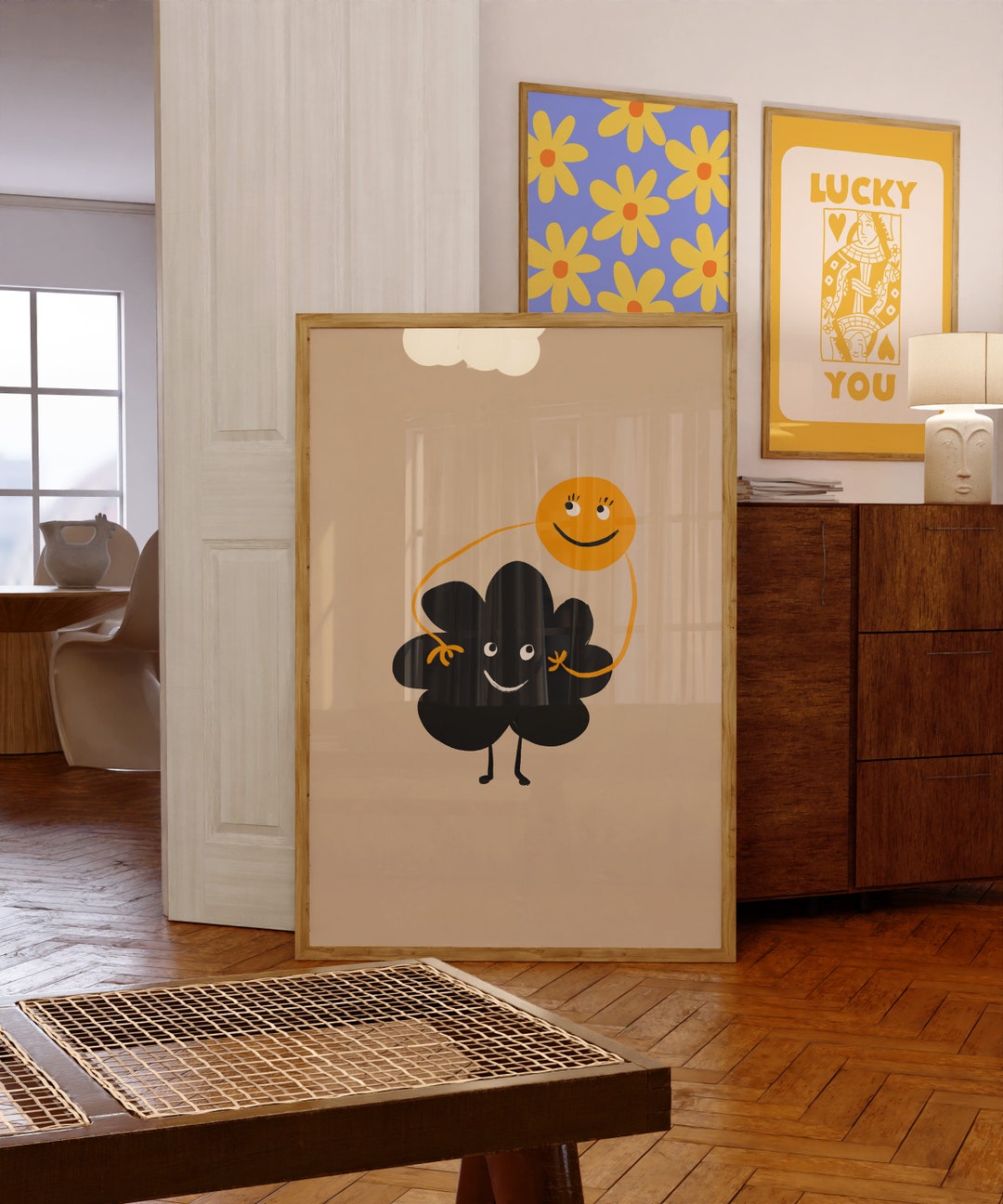 Smiley Art Print-digital Download-wall Print-retro Art-smiley Art-kids ...