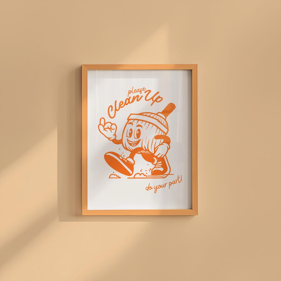 Clean up Cartoon Art Print: Kids Room Decor (digital Download) - Etsy