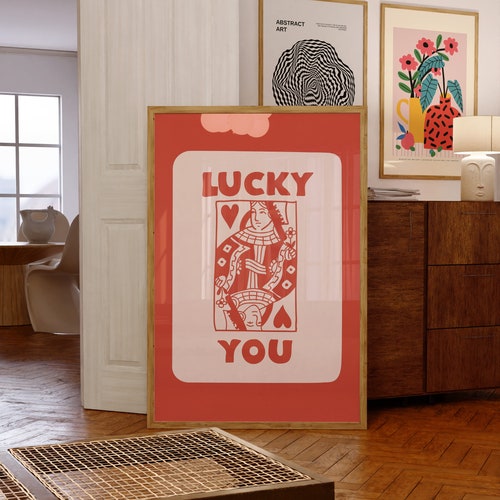 Lucky You Green-digital Download-wall Print-retro Art - Etsy Lucky You Green-digital Download-wall Print-retro Art - Etsy