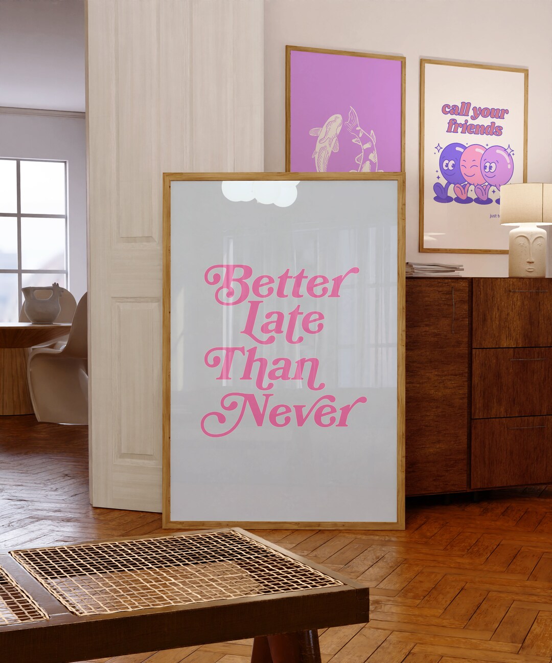 Better Late Than Never Art-typography Art-oversized Art-bar - Etsy
