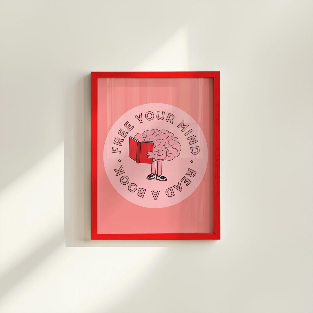 Free Your Mind, Read a Book, Classroom Poster, Art Print, Reading ...