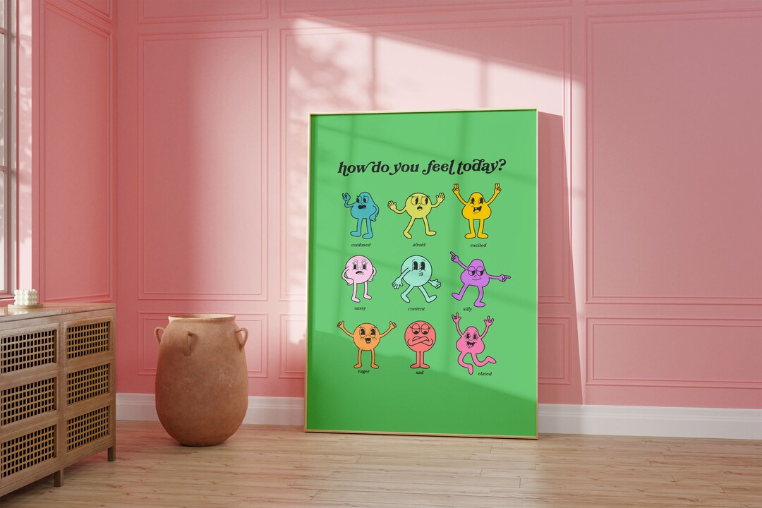 How Do You Feel Today Retro Quote, Digital Prints Wall Art, Digital ...