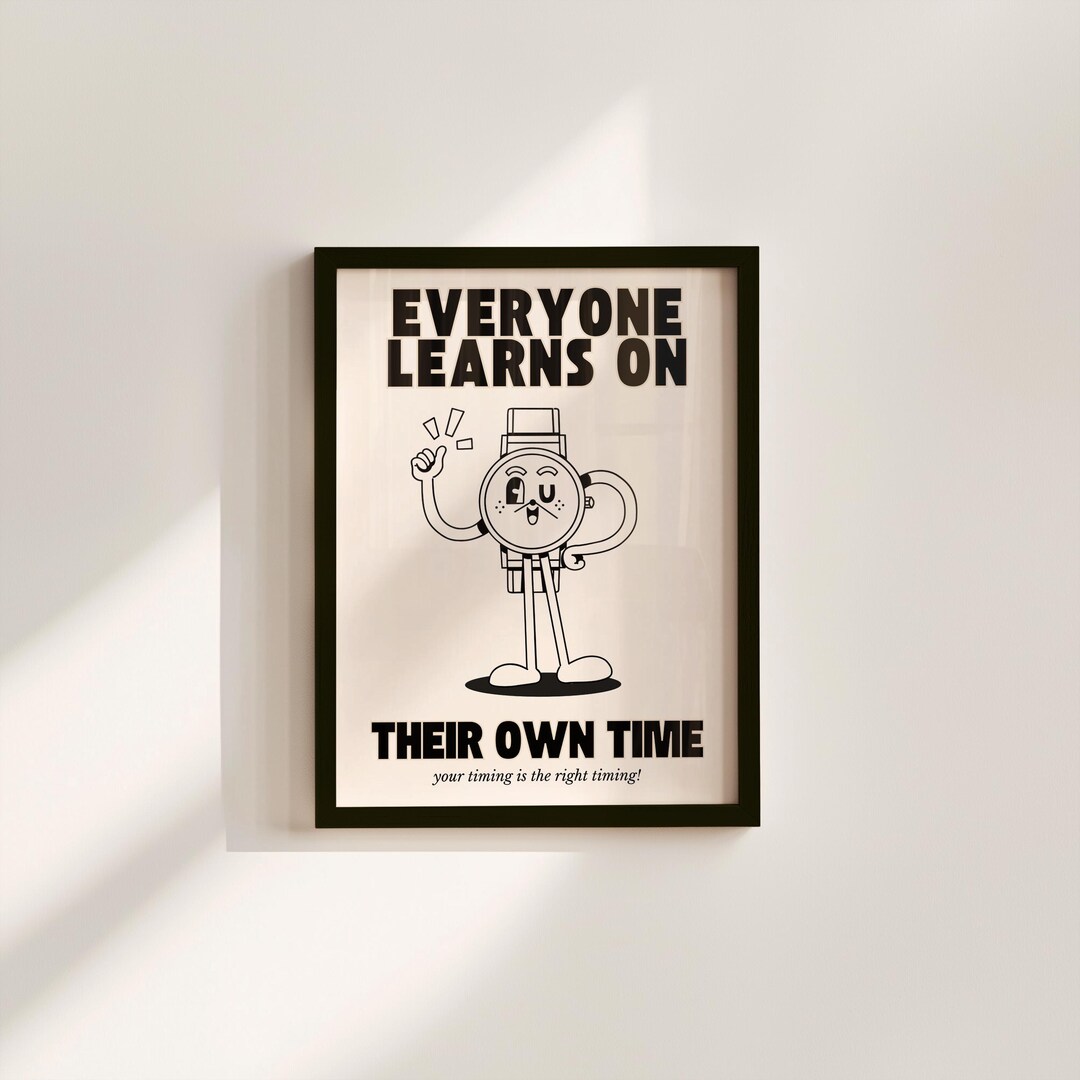 Everyone Learns Art Print - Retro Style Kids Room Decor - Etsy