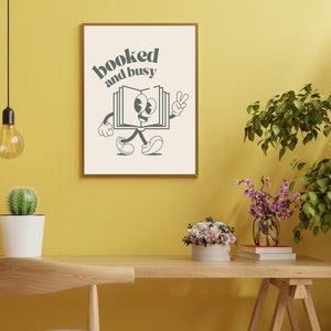 Classroom Art Decor-book Wall Art-retro-poster Print-booked and Busy ...