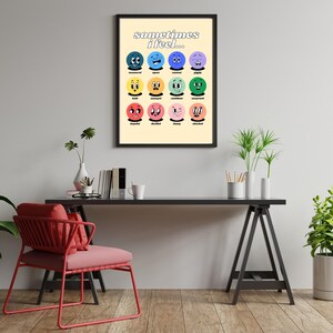 Emotions Wall Art, Retro Quote, Digital Prints, Wall Art, Digital ...