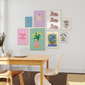 Funky Art Print Set - 15 Unique Digital Gallery Wall Prints for Home ...