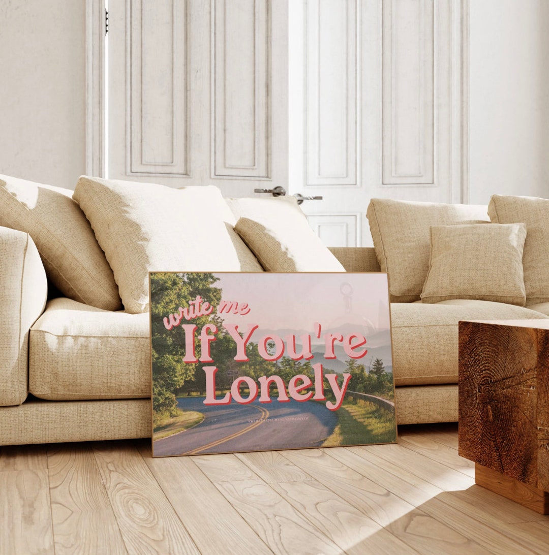 Physical Poster, Write Me If You're Lonely, Pink Art Poster, Photograph ...