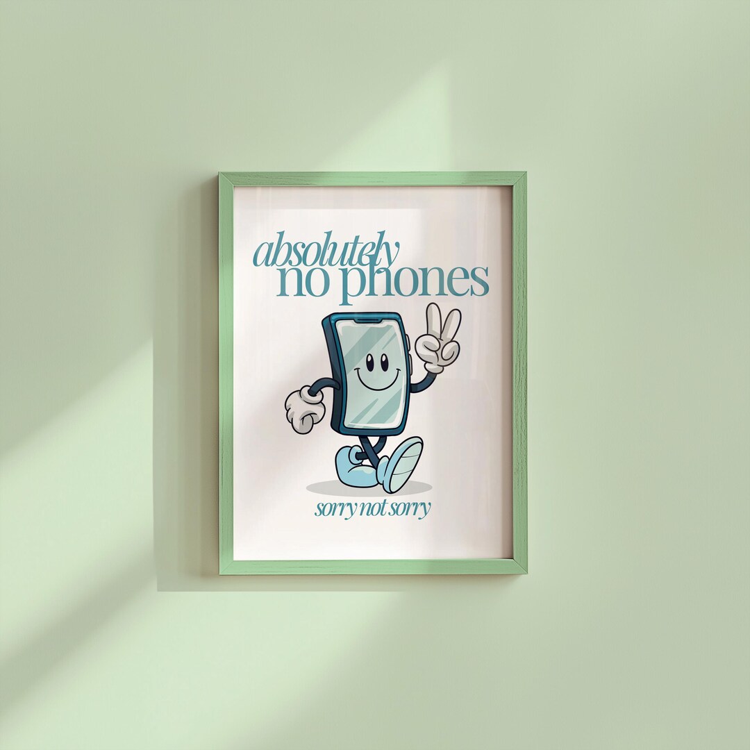 Classroom Art, No Phones Poster, Downloadable Print, Cartoon Art ...