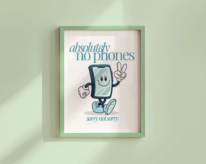 No Phones in Class Sign, Middle High School Math Classroom Decor, Male ...