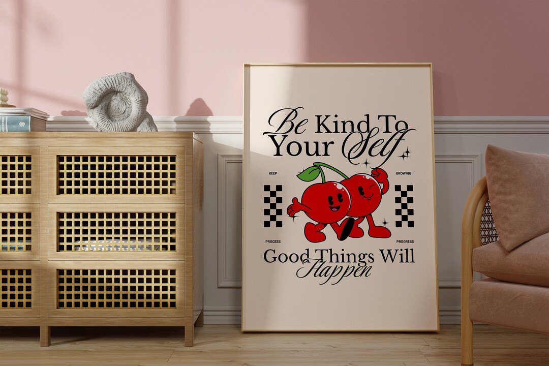Classroom Art, Cute Retro Cherry Print, Cherry Best Friends, Retro ...