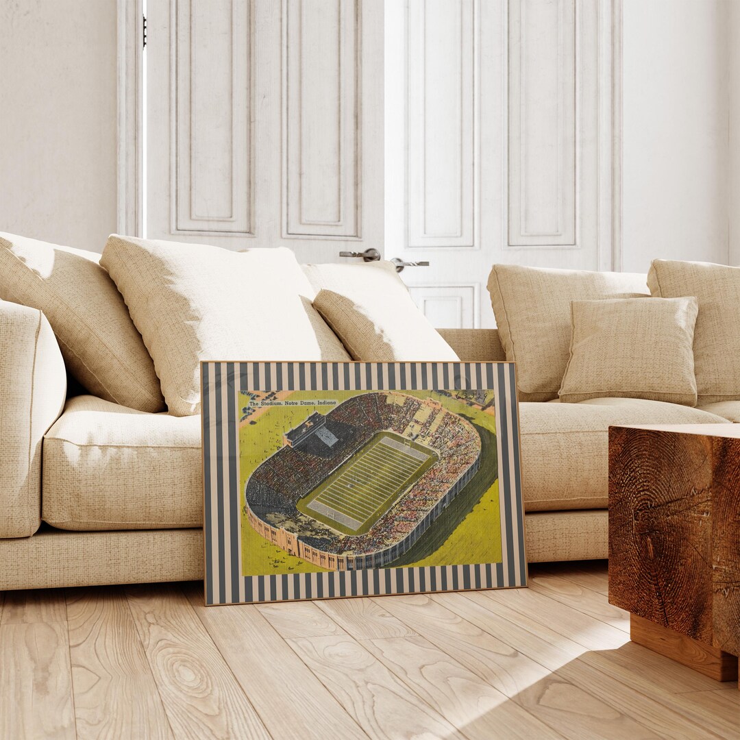 Notre Dame Vintage Horizontal Physical Posterphysical Poster, Trendy ...