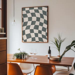 Retro Checkered Wall Art: Black and White Checkerboard Print (digital ...