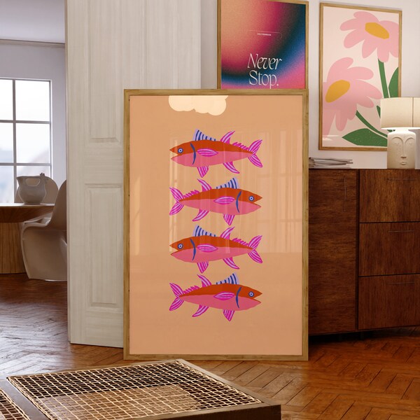 Preppy Fish Art - Etsy