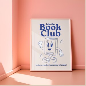 Reading Poster, Classroom Wall Decor, Digital Download, Book Club Art ...