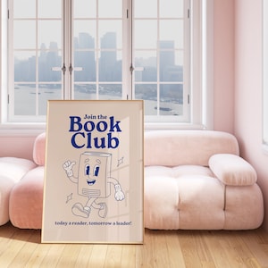 Reading Poster, Classroom Wall Decor, Digital Download, Book Club Art ...