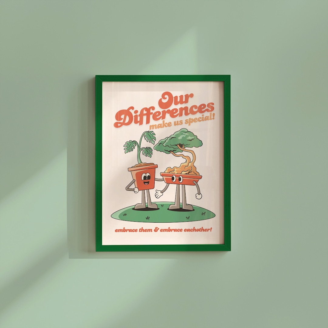 Differences Make Us Special Retro Art Print: Positive Classroom Decor ...