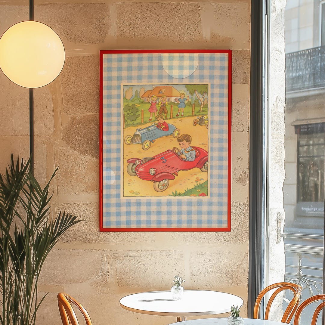 Nursery Prints, DIGITAL DOWNLOADS Poster, Vintage Nursery, Blue Checker ...