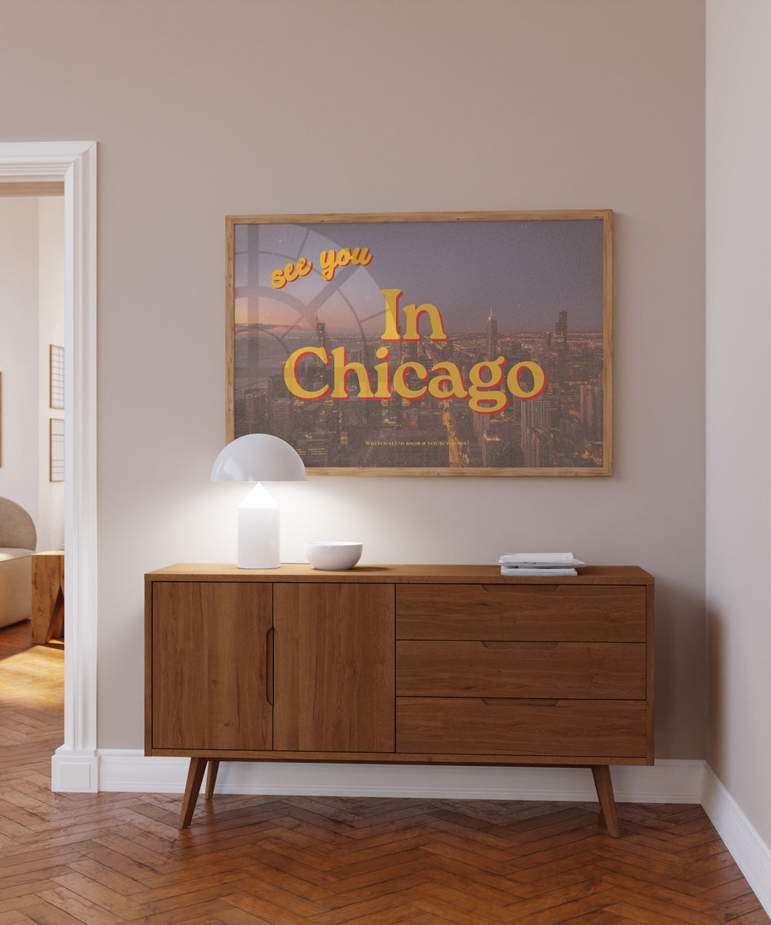 Chicago Art Print, Digital Art Download, See You in Chicago, Retro ...