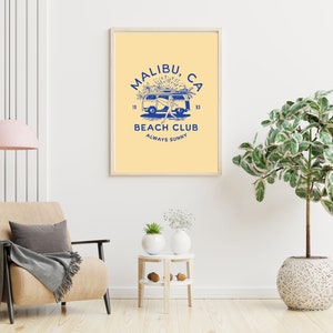 Malibu Art Prints, Malibu Beach Photo, Preppy Surfer Print, Beach House Art, Digital Art Prints ...