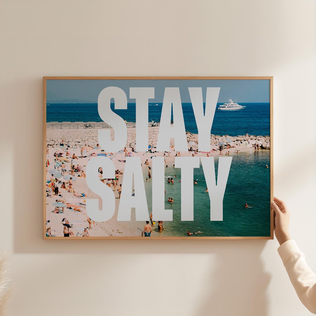 Beach Wall Art, Beach Poster, Fun Beach Art, Stay Salty, Beach Print ...