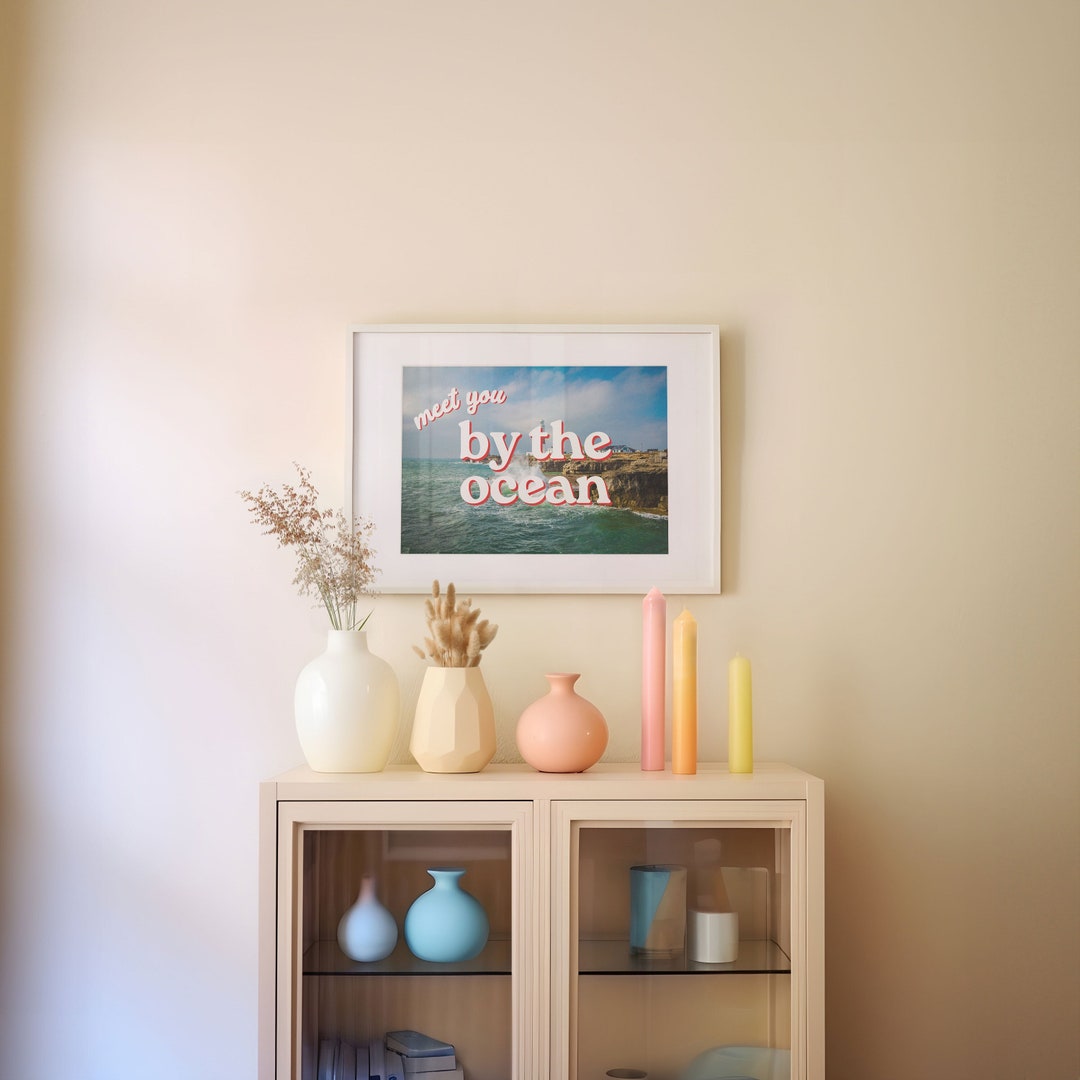 Coastal Art Prints, Meet You at the Ocean, Retro Photo Prints, Retro ...
