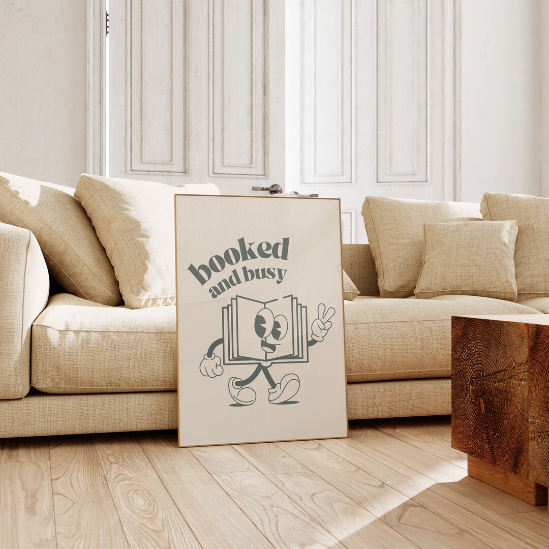 Classroom Art Decor-book Wall Art-retro-poster Print-booked and Busy ...